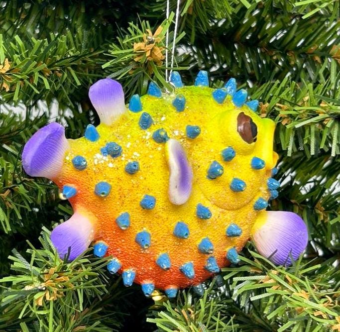Fun Puffer Fish Ornaments (2 Color Variations) - Etsy