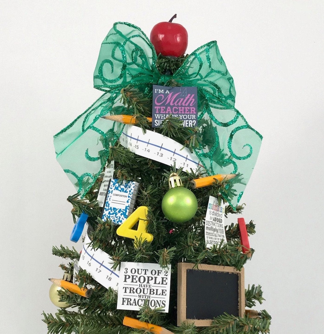 School Math Teacher Themed 18" Christmas Tree - Etsy