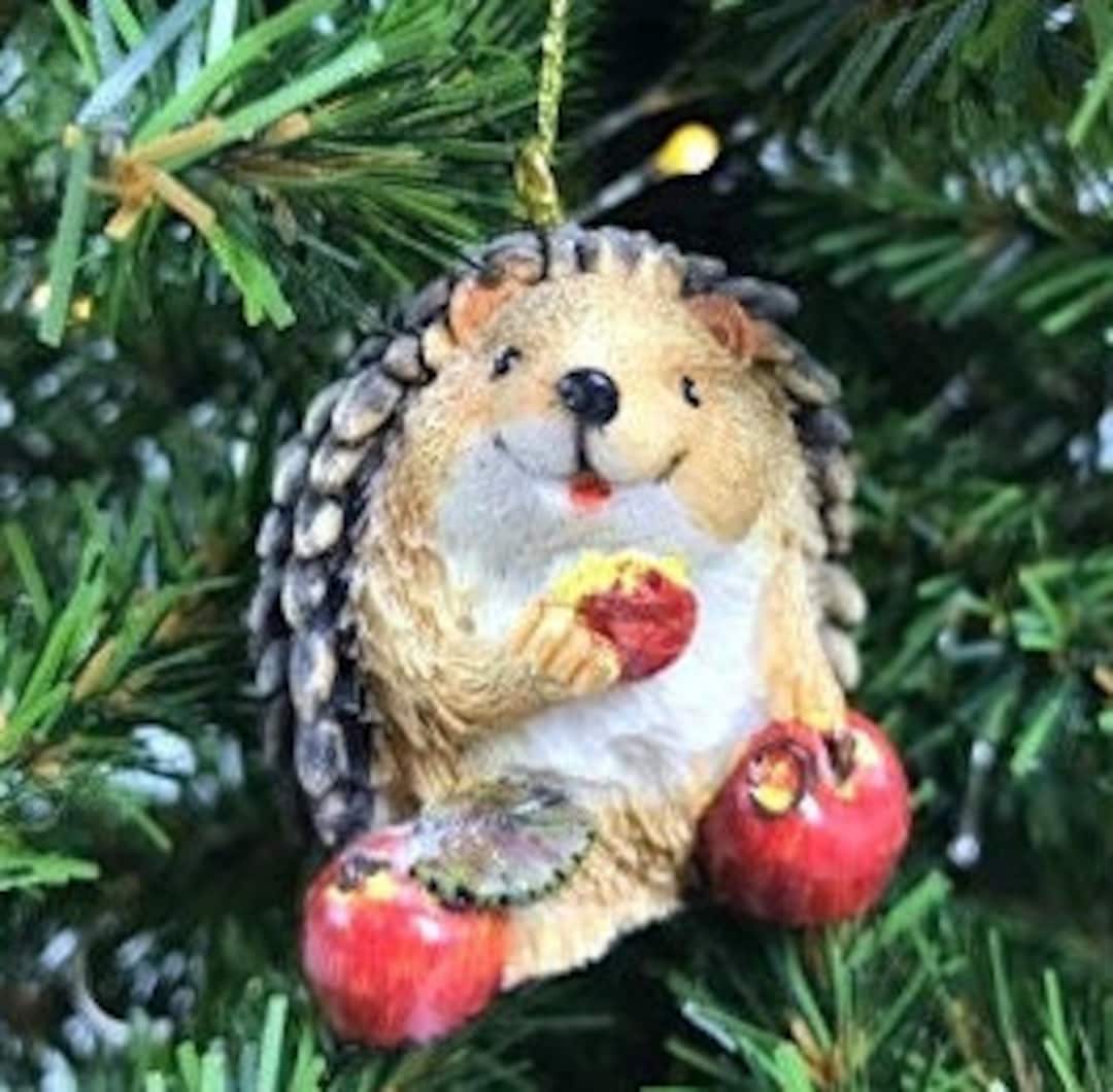 Hedgehogs With Apples Ornaments (3 Variations Available) - Etsy