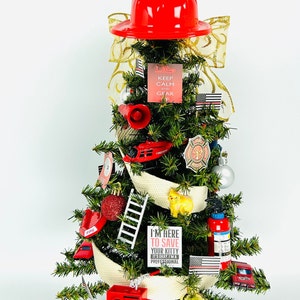 Firefighter Themed Christmas 18" Tree - Etsy