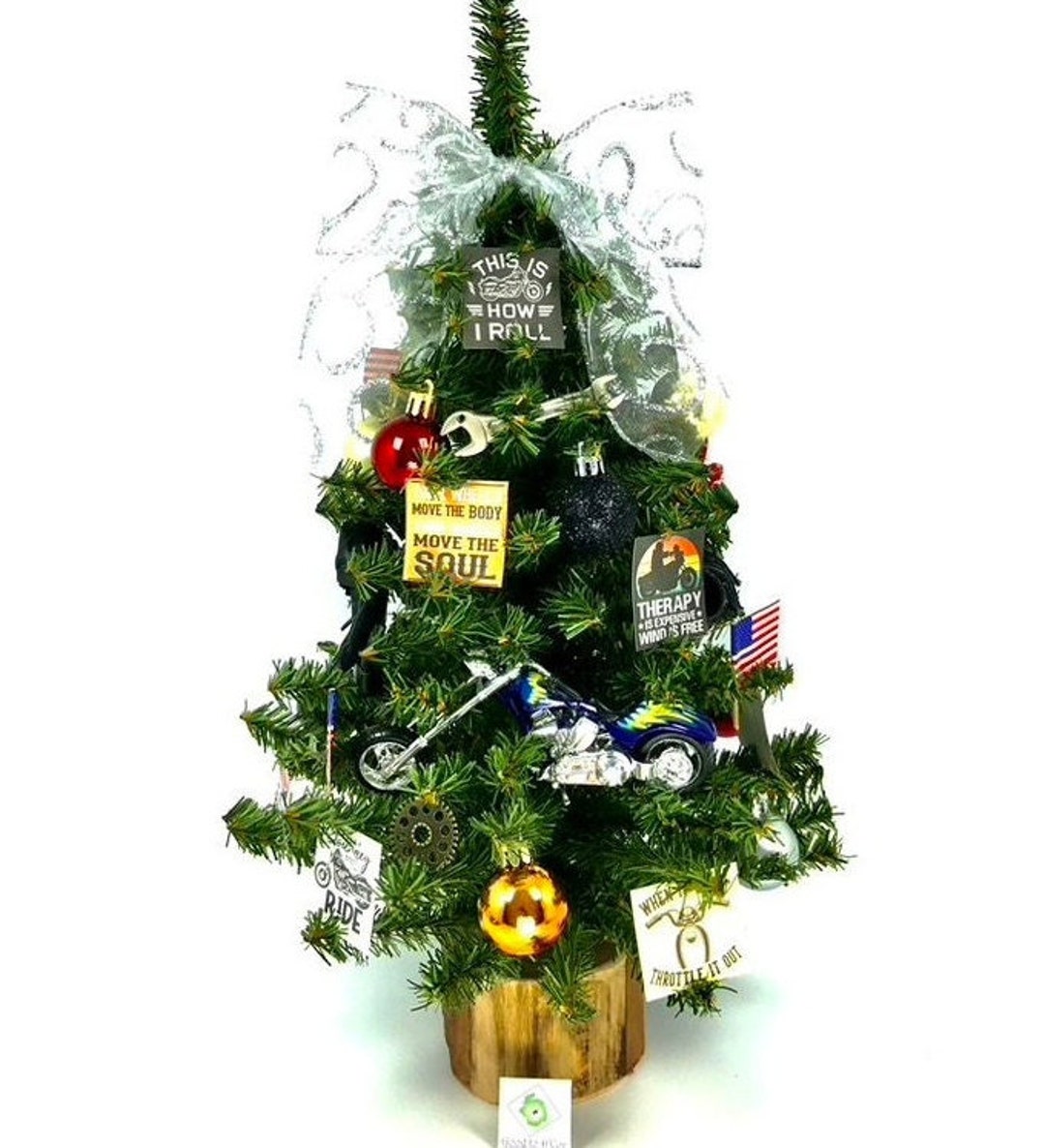 Biker / Motorcycle Themed 18" Christmas Tree - Etsy