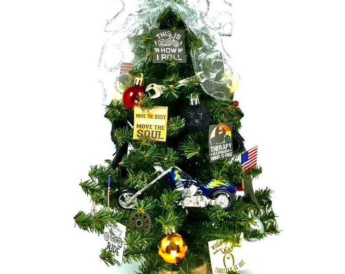 Biker / Motorcycle Themed 18" Christmas Tree - Etsy