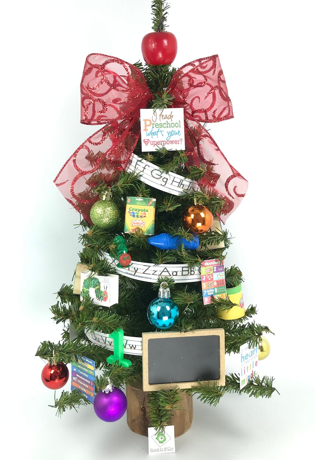 School Pre-k / Preschool Teacher Themed 18" Christmas Tree - Etsy