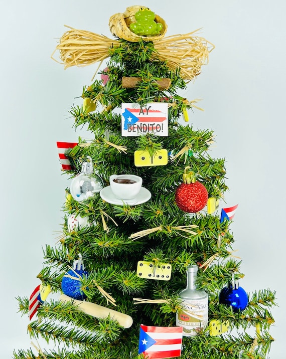 Puerto Rican Christmas Tree Puerto Rico Shaped Acrylic Ornament With
