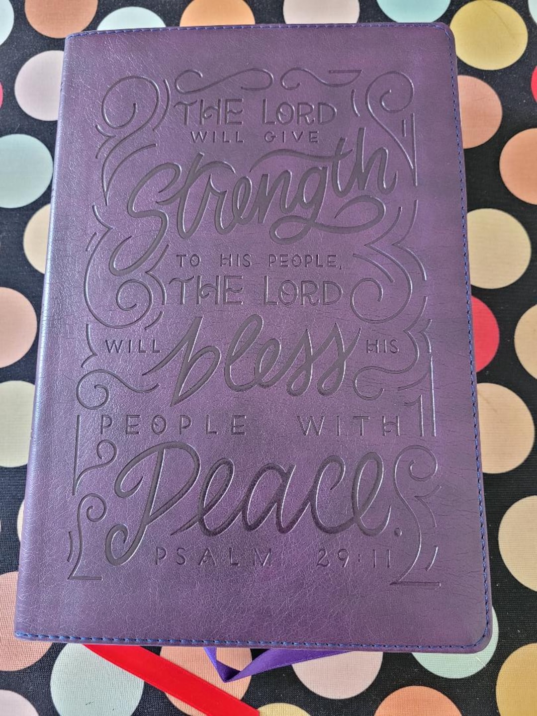 Bible Laminated Tabs Purple NKJV Bible Giant Print Verse Art Cover ...