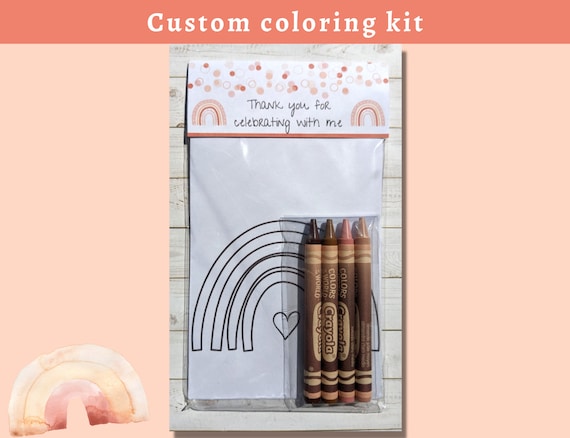 Boho Rainbow Coloring Kits Kids Party/school Favors - Etsy
