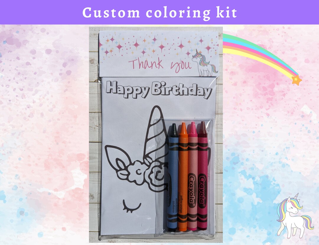 Unicorn Coloring Kits Kids Party/school Favors - Etsy