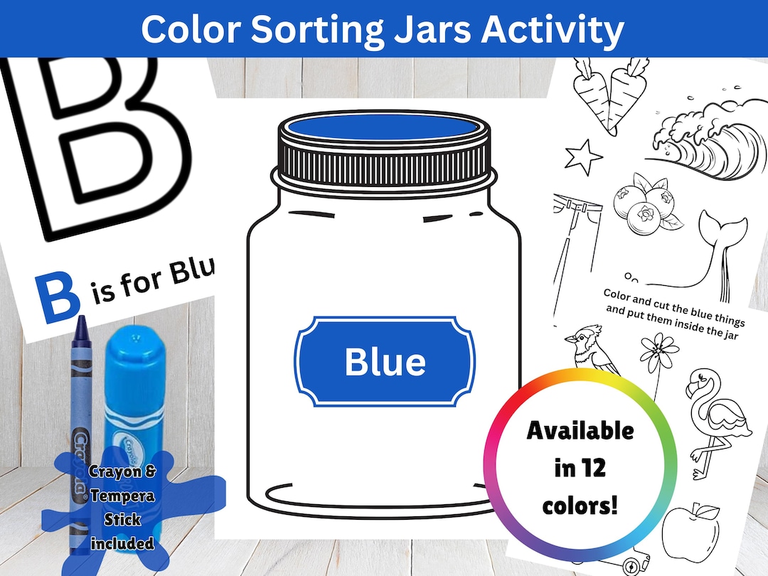 Color Sorting Activity, Color Matching Jars, Color Matching Game, Learn ...