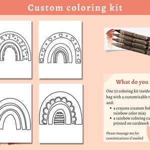 Boho Rainbow Coloring Kits | Kids Party/school Favors | Customizable - Etsy