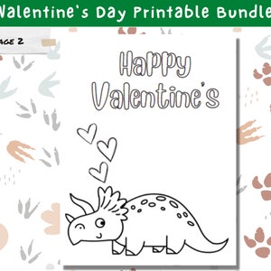 PRINTABLE Dino Valentine's Day Coloring Pages | Kids Coloring Pages ...