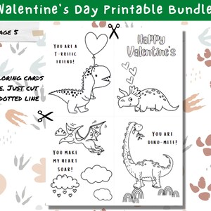 PRINTABLE Dino Valentine's Day Coloring Pages | Kids Coloring Pages ...