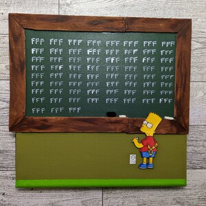 CUSTOM Bart Simpson Chalkboard Art | Acrylic & Mixed Media on Canvas ...