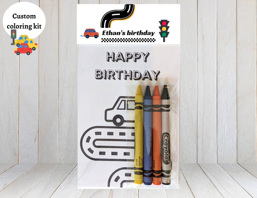 Custom Car Coloring Kits | Kids Party Favors | Customizable - Etsy