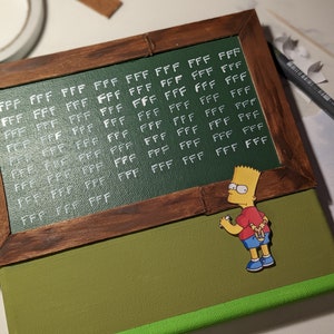CUSTOM Bart Simpson Chalkboard Art | Acrylic & Mixed Media on Canvas ...