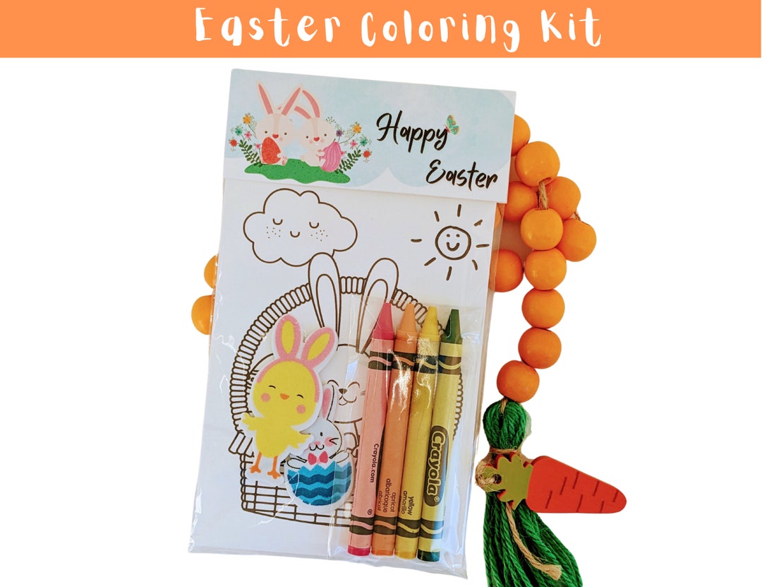 Customizable Easter Coloring Kit: Kids Party Favors, Easter Egg Hunt - Etsy