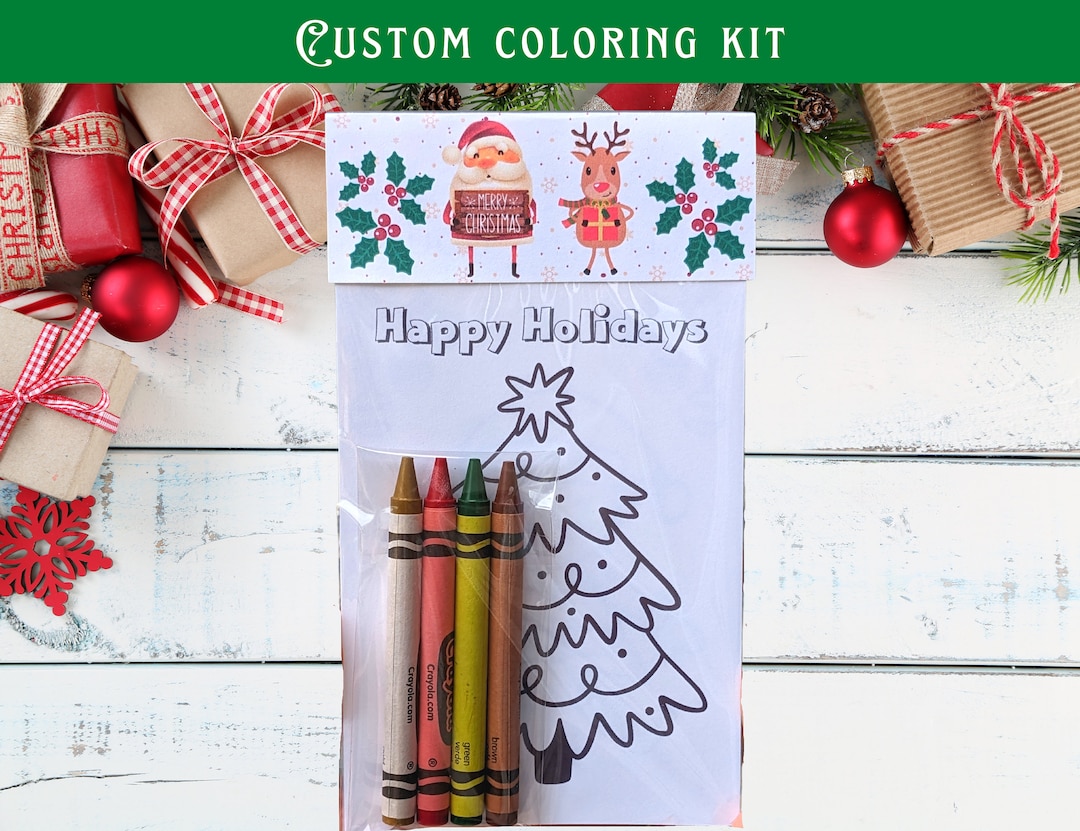 Christmas/holiday Coloring Kit | Kids Stocking Stuffer/school Favors ...