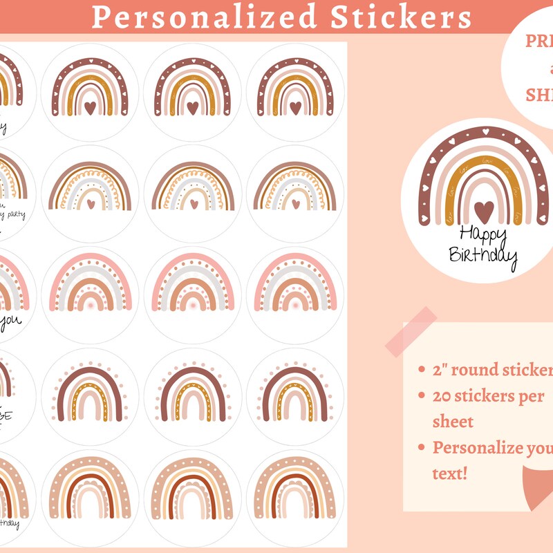 Rainbow Stickers - Etsy