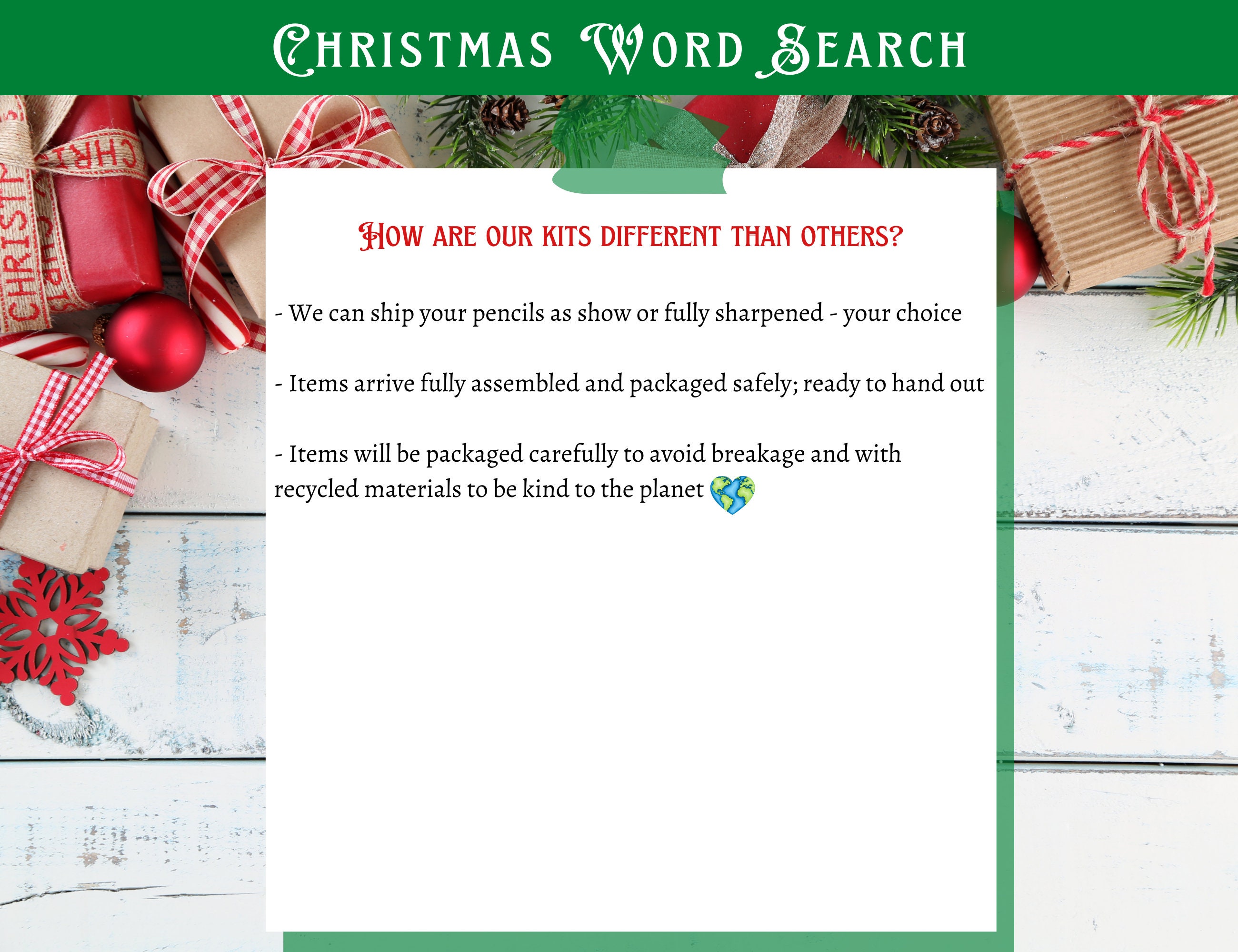 Christmas Pencils Stocking Stuffer | Word Search With Pencils | Party ...