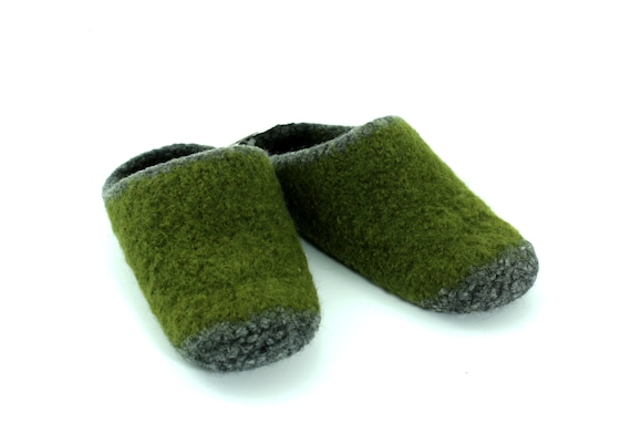 Women's Felted Wool Slippers Ready to Ship Slip-on | Etsy