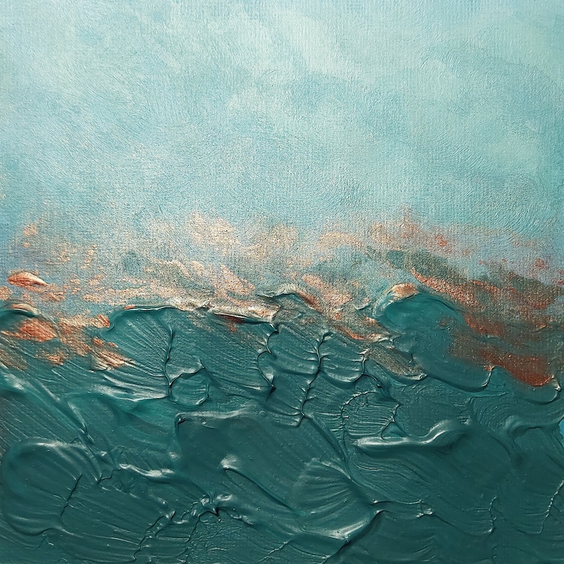Teal Painting - Etsy