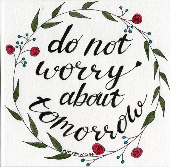 Do Not Worry Hand Painted Floral Watercolor Scripture on - Etsy