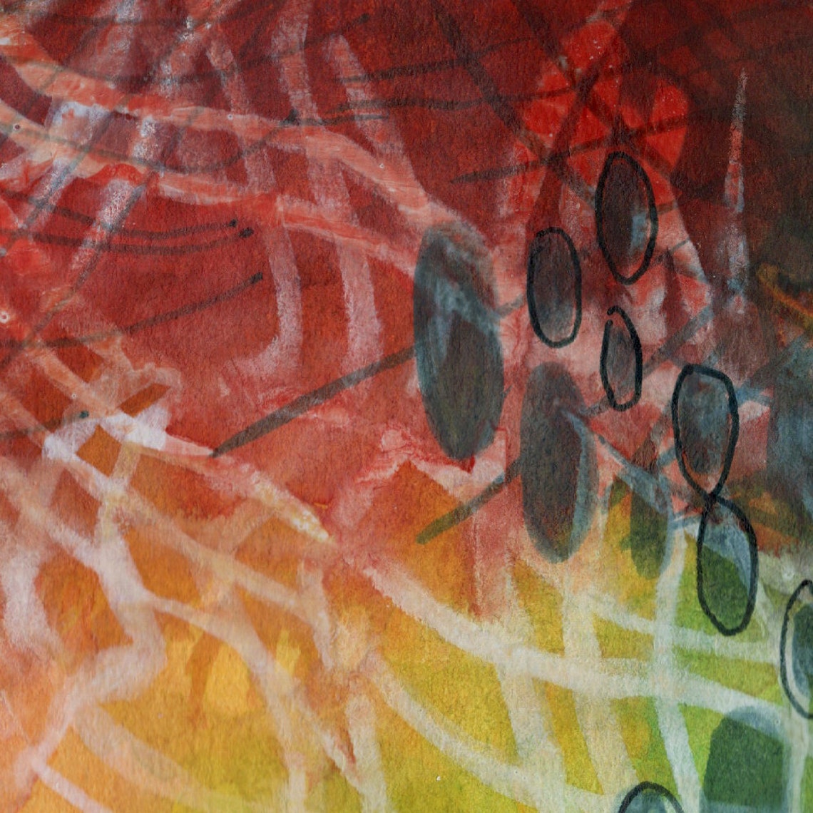 Original Contemporary Abstract Watercolor Ink Painting on - Etsy