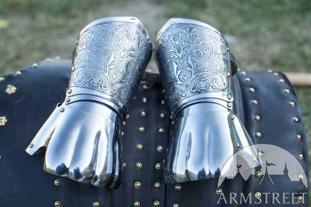 Armstreet Gauntlets knight of Fortune Demi-gauntlets LARP SCA Cosplay ...