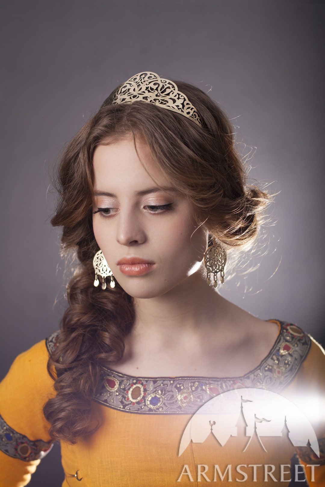 Armstreet Brass Slavic Cirlet Medieval Tiara for LARP, SCA, Ren Fest ...