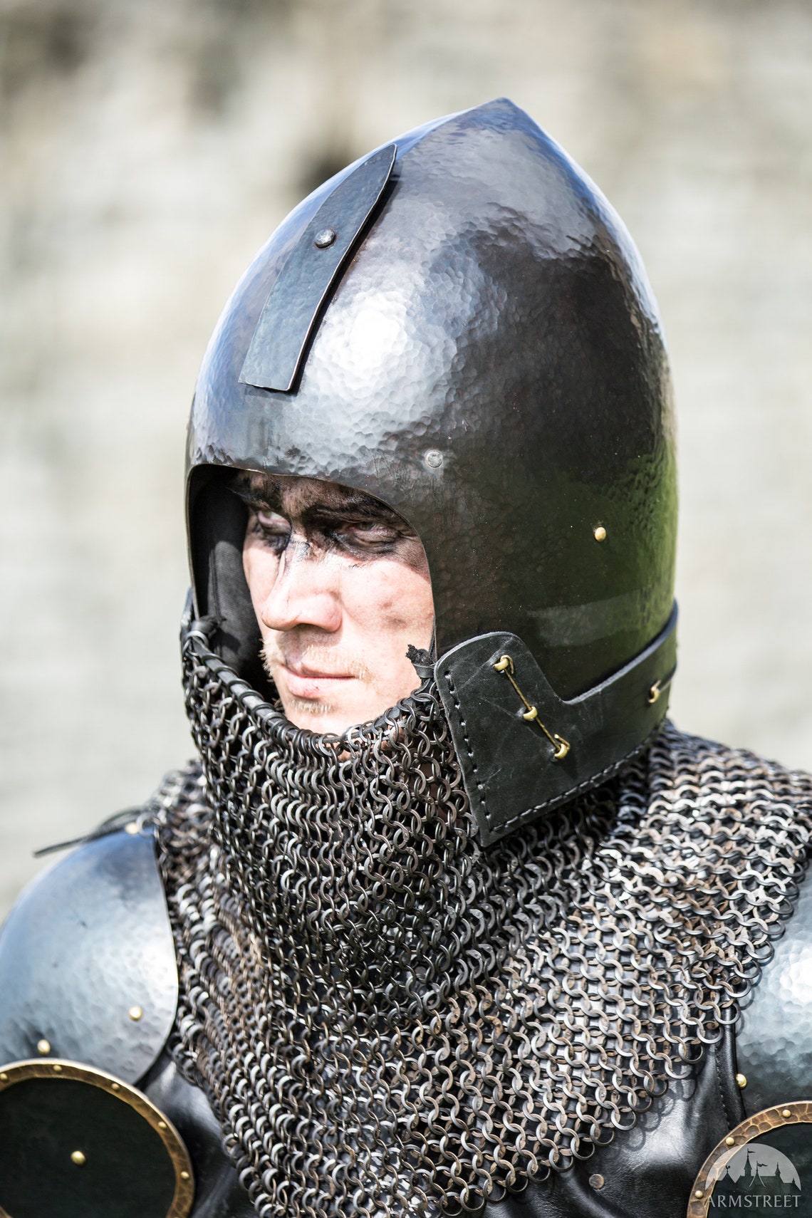 18% OFF Blackened Klappvisor XIV Century Helmet The Wayward | Etsy