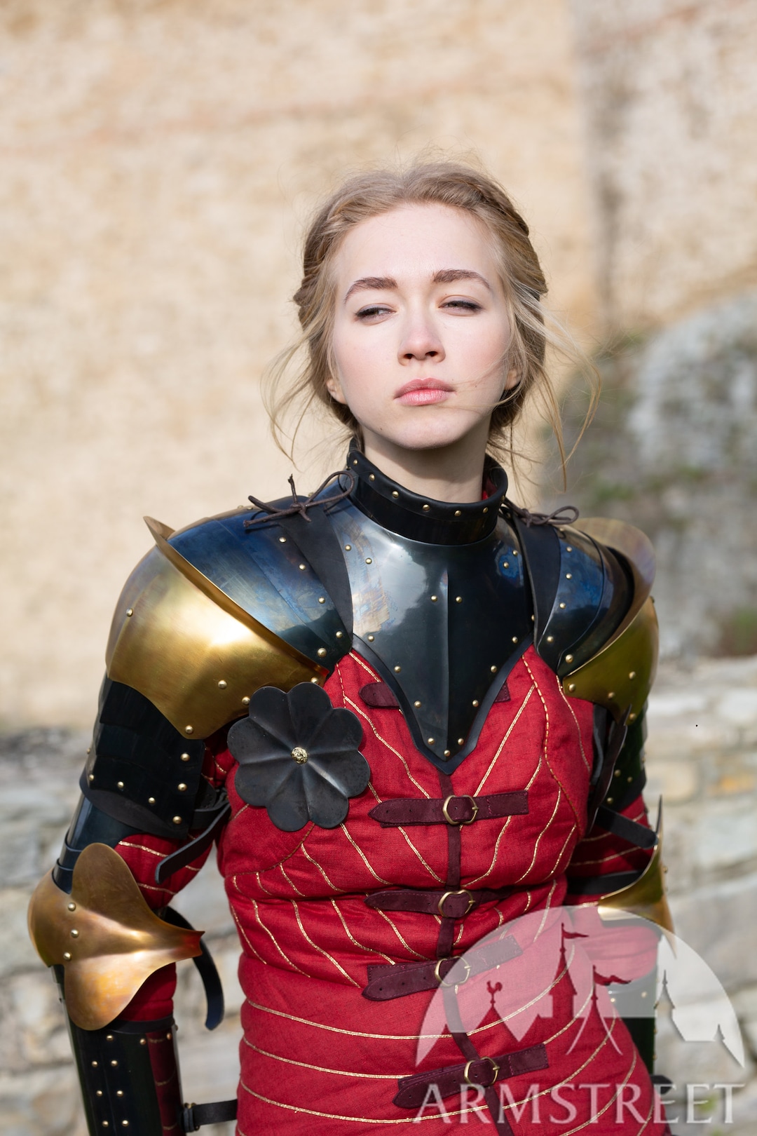 Blackened and Brassed Spring Steel Pauldrons evening Star Spring Steel ...