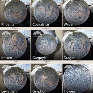 Etched Arms Armor With Removable Rondel mythical Beasts Medieval Armor ...