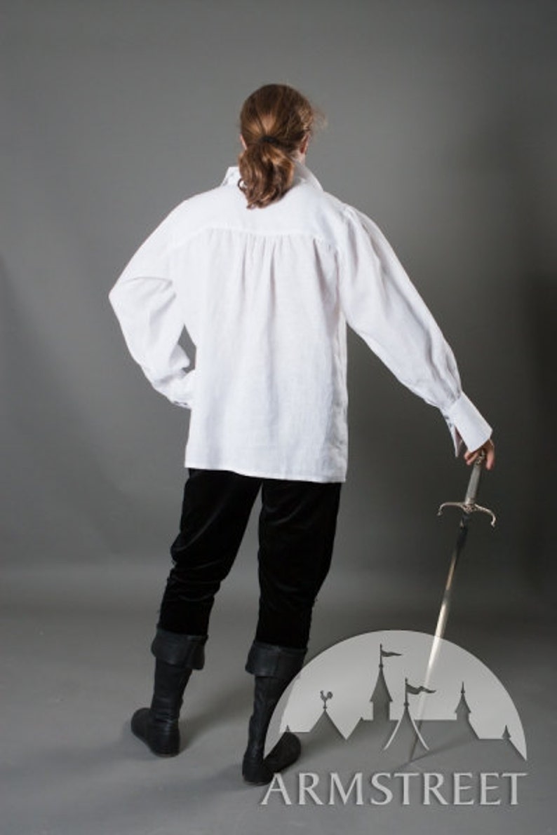 Renaissance Noble Medieval White Flax Mens Shirt | Etsy