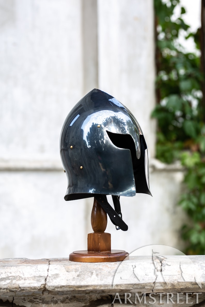 Lightweight Blackened Steel Fantasy Barbute Helmet Medieval - Etsy