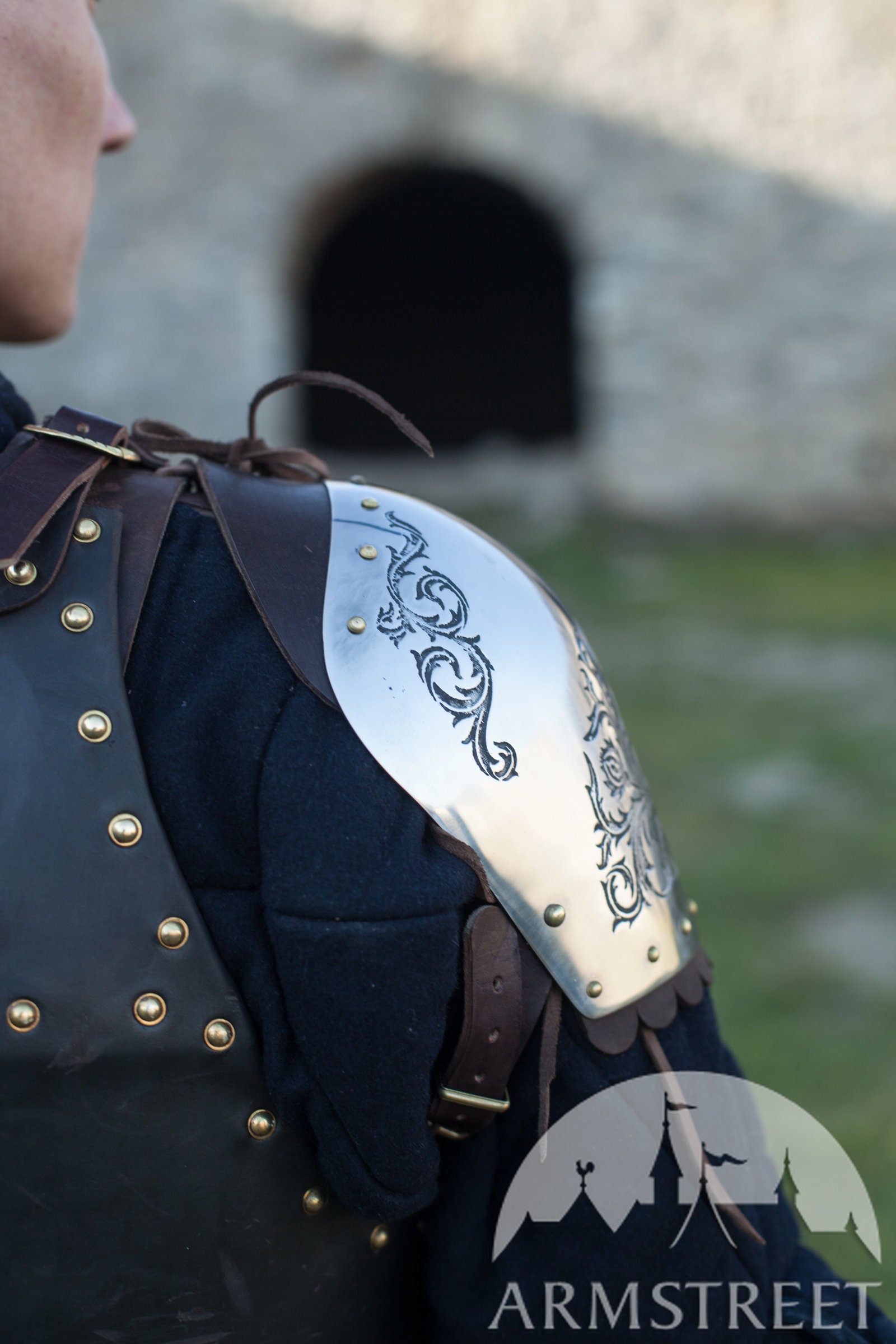 Etched Pauldrons knight of Fortune Medieval - Etsy UK