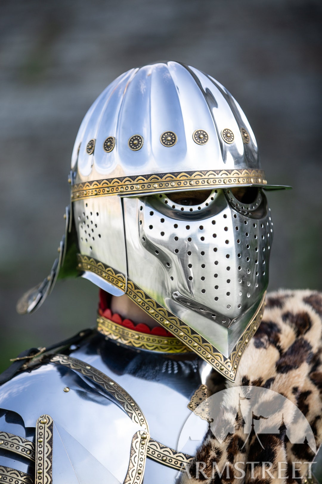 Armstreet polish Hussar SCA Steel and Brass Helmet LARP SCA Cosplay ...