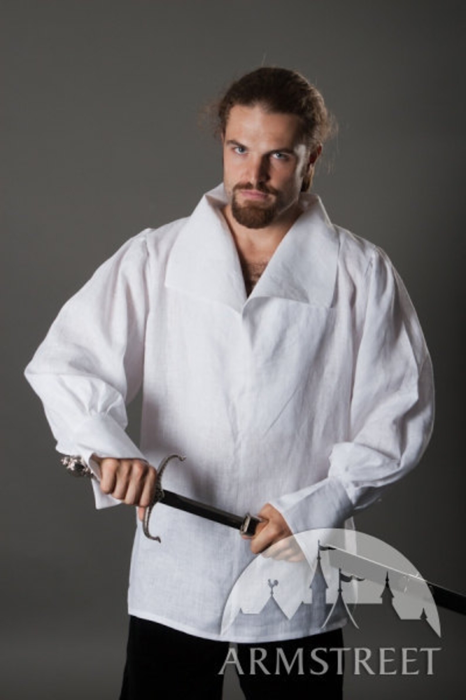 Renaissance Noble Medieval White Flax Mens Shirt | Etsy