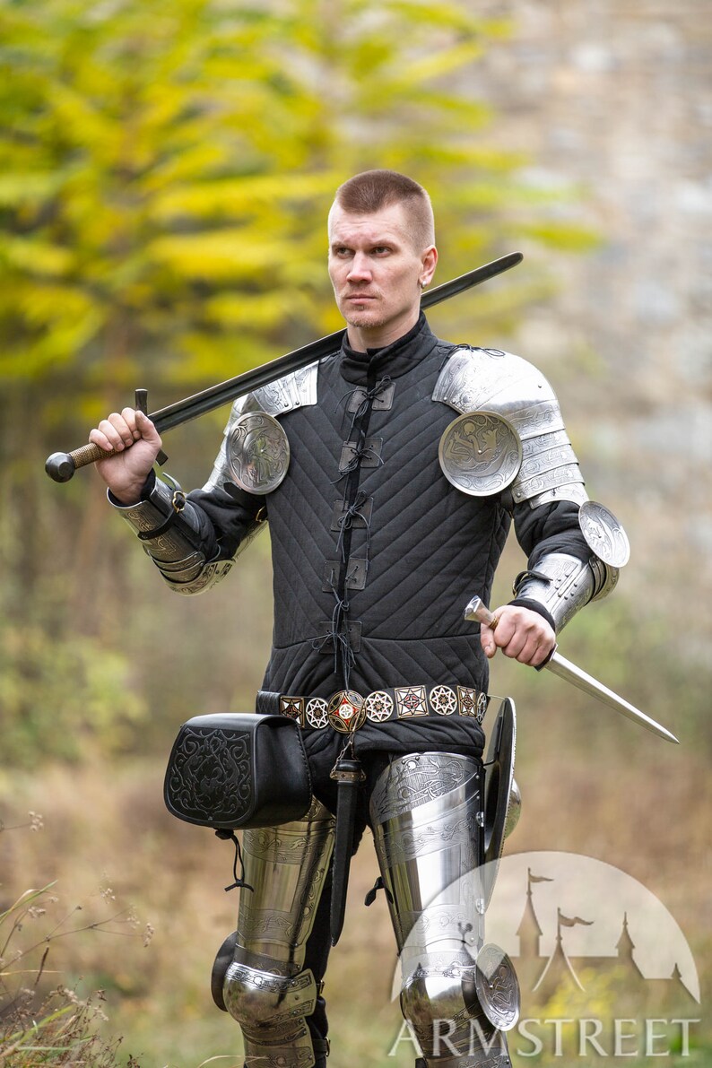 Etched Pauldrons With Removable Rondel mythical Beasts - Etsy