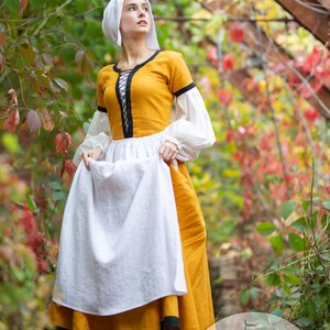 Medieval Apron Made of Flax Linen townswoman Womens Apron Medieval ...