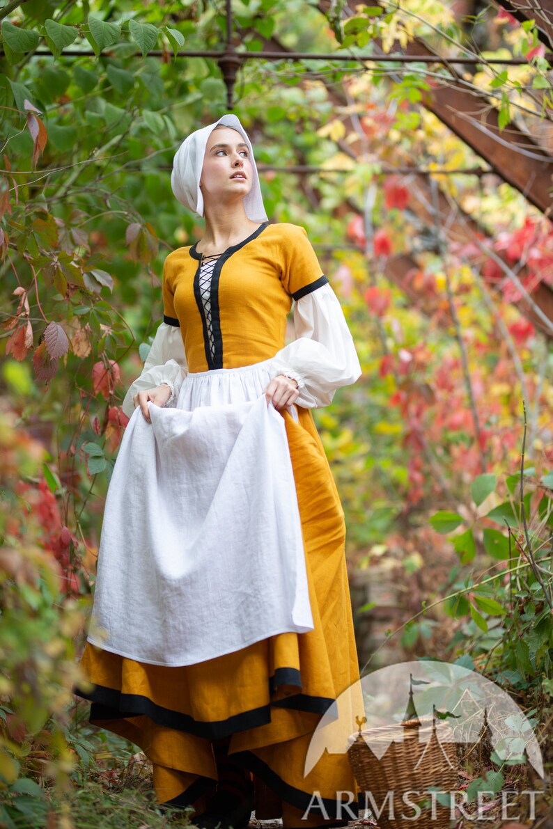 Medieval Apron Made of Flax Linen townswoman Womens Apron - Etsy