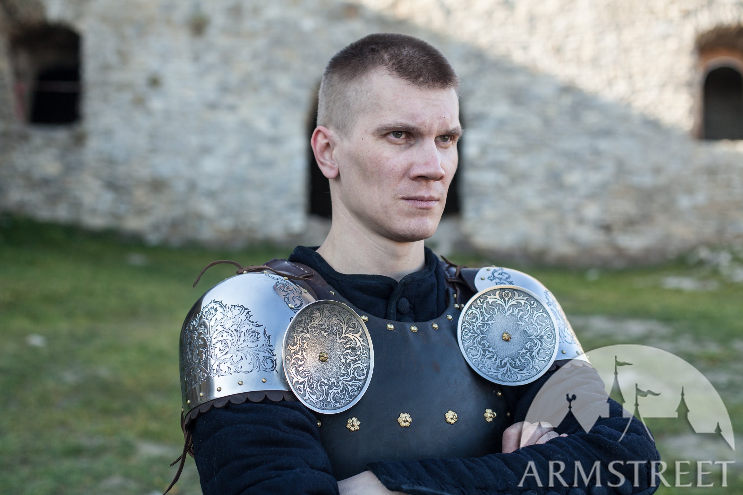 Etched Pauldrons knight of Fortune Medieval - Etsy UK