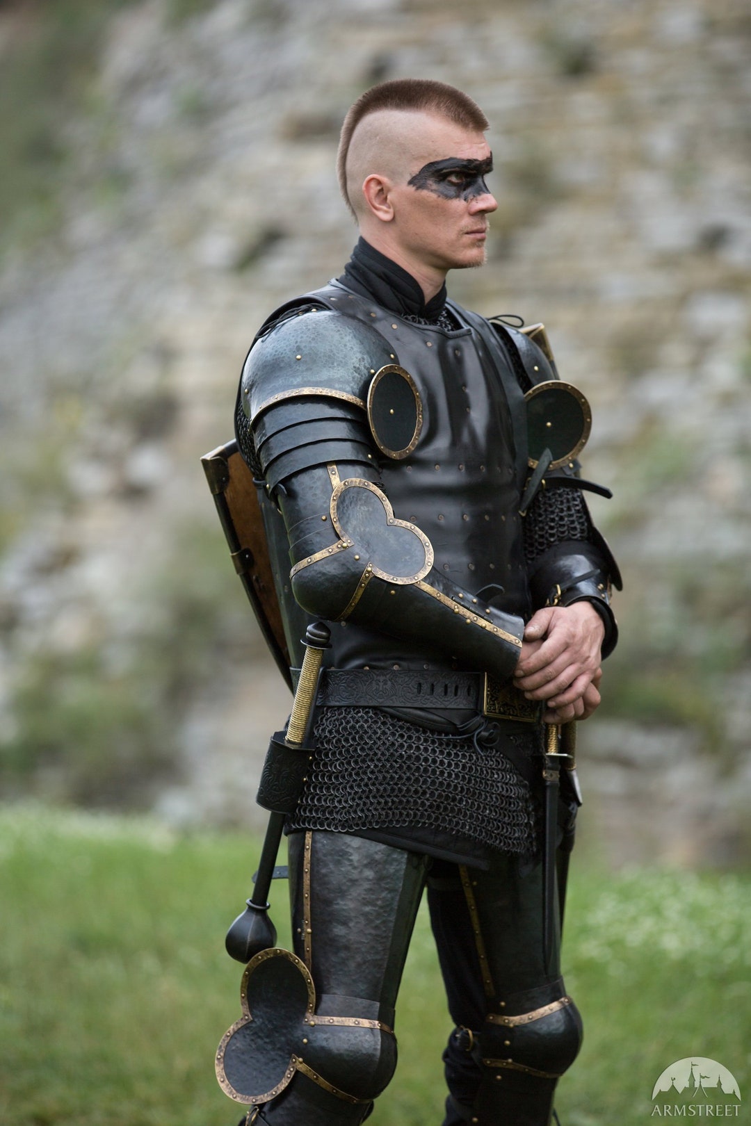 Armstreet Blackened Steel Pauldrons and Arm Protection the Wayward ...