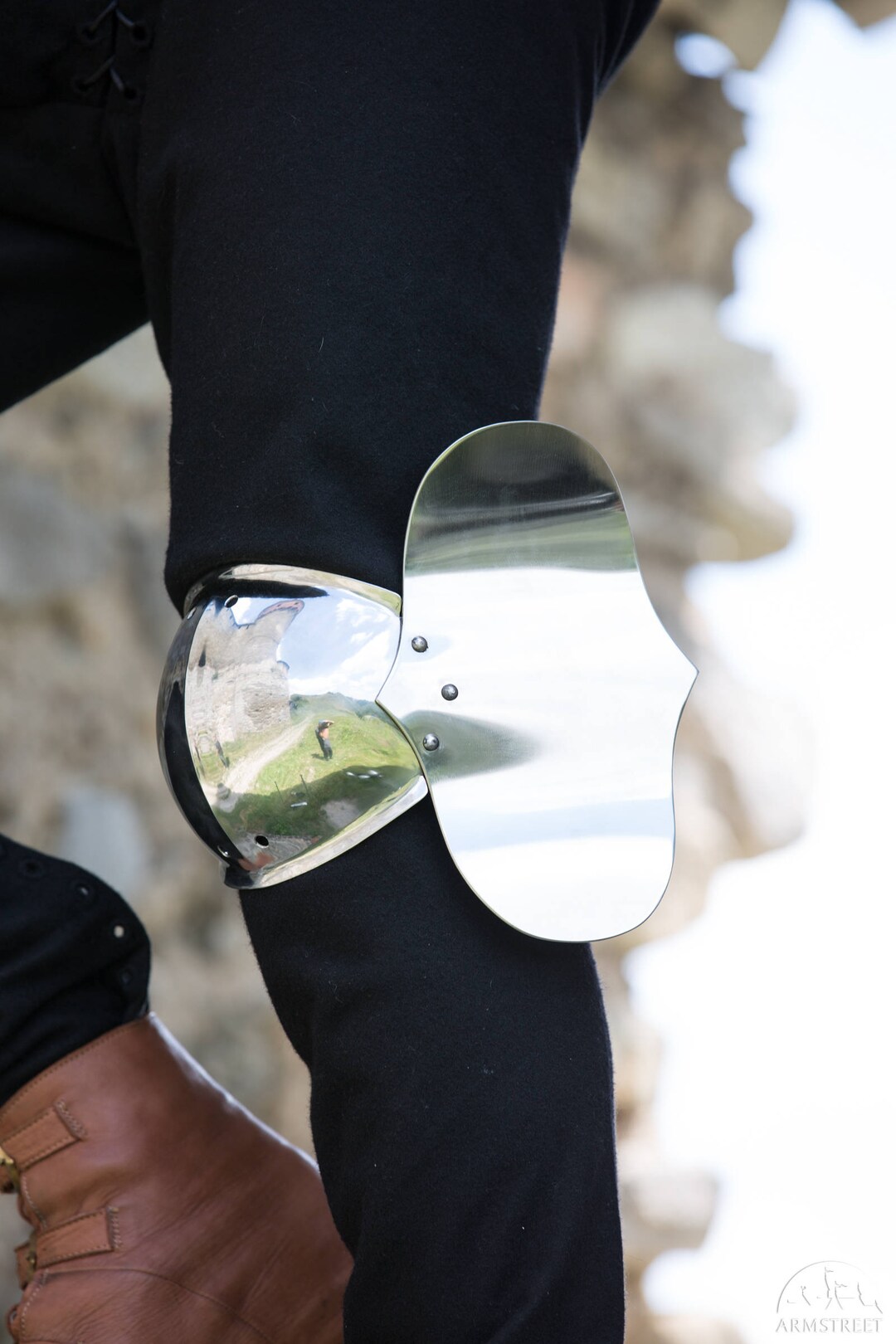 Armstreet Medieval Steel Leg Armor Knee Cops LARP SCA Cosplay Medieval ...