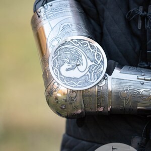 Etched Arms Armor With Removable Rondel mythical Beasts Medieval Armor ...