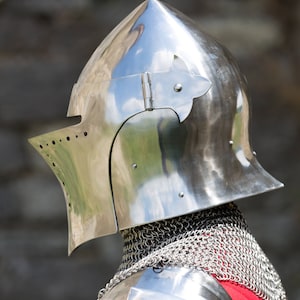 Armstreet Italian Barbuta Helmet With Visor LARP SCA Cosplay Medieval ...