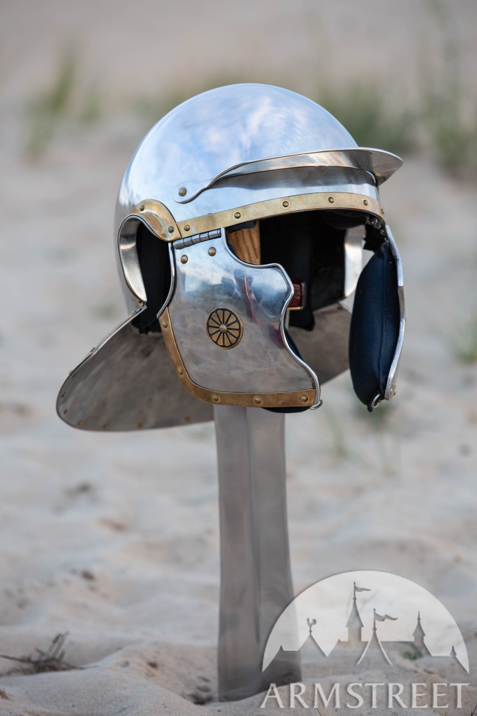 Stainless steel and brass coolus Roman helmet Cassius | Etsy