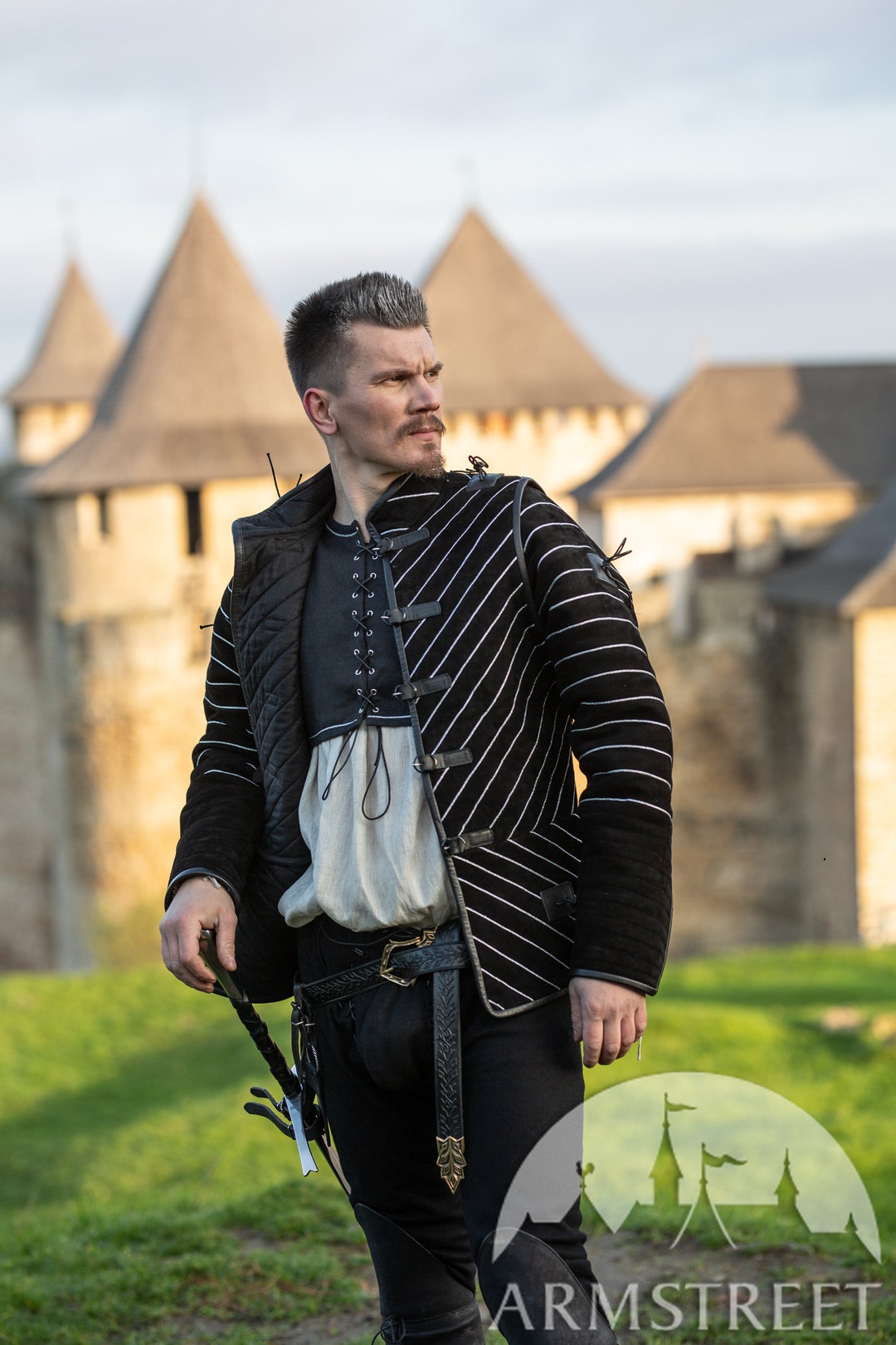 Black Suede Gambeson dark Wolf Under Armor Padding Suede - Etsy