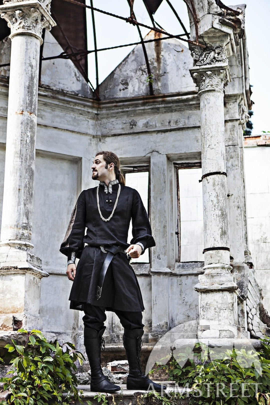 Armstreet Medieval Linen Warrior Tunic Historical Renaissance Noble ...