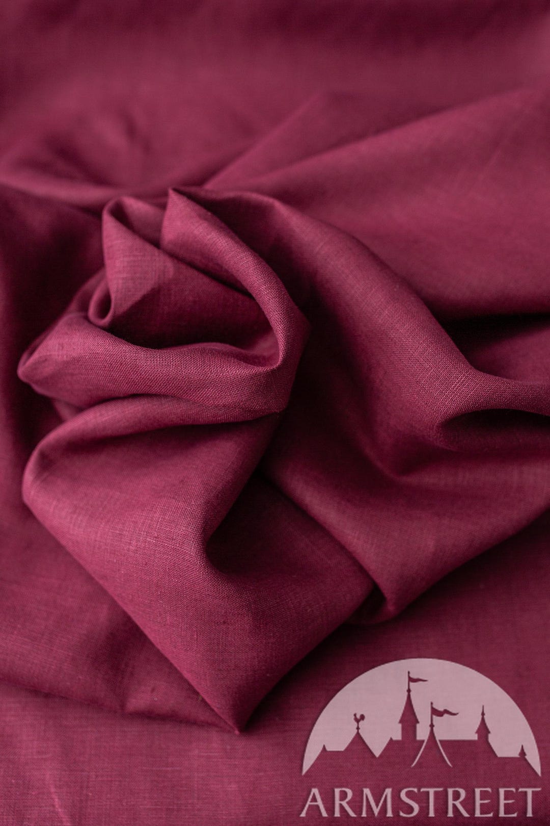 Luxurious Red Burgundy Linen Fabric by the Yard: Perfect for Historical ...