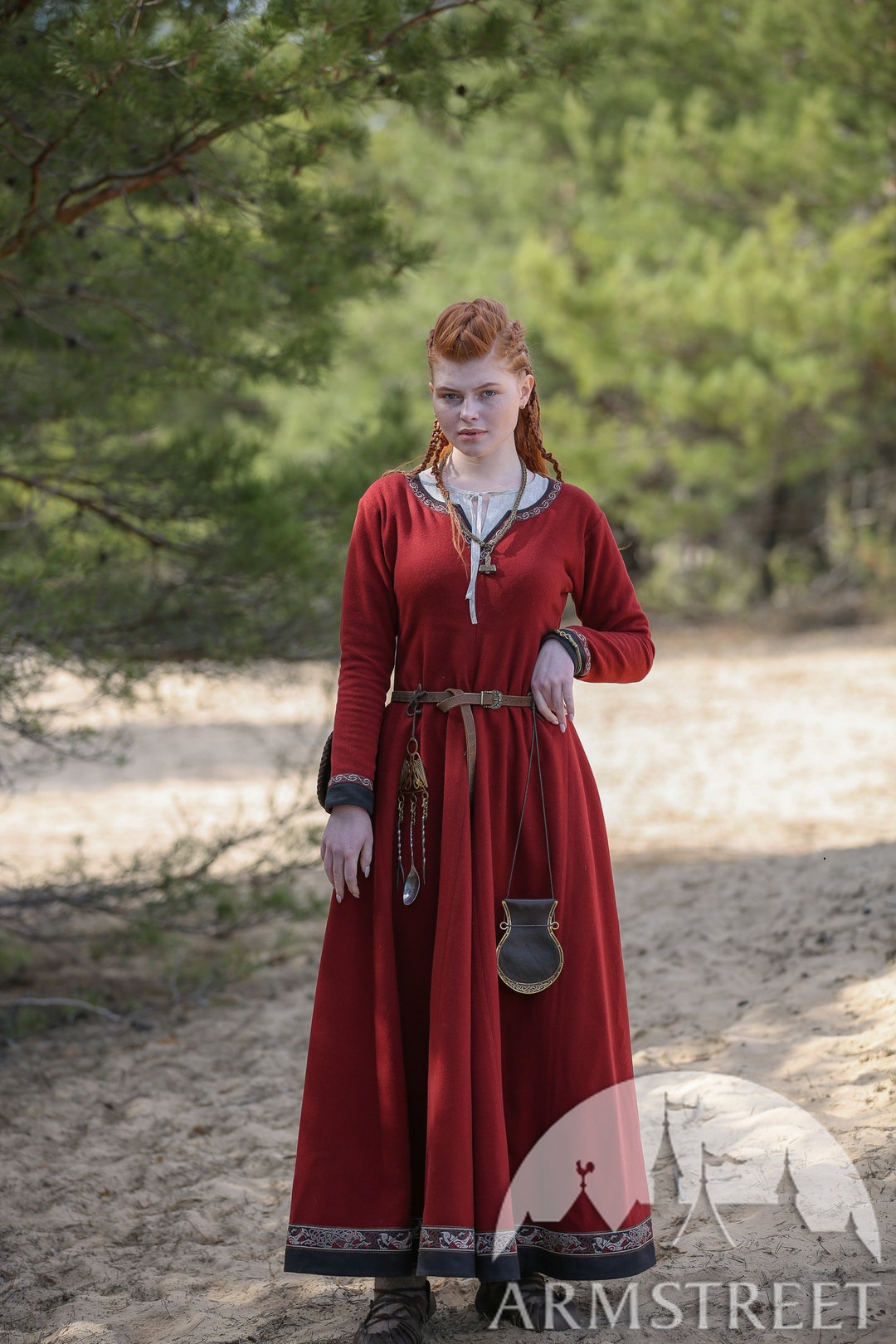 Woolen Viking Winter Dress astrid the Wolfspeaker by Armstreet Natural ...