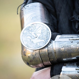 Etched Arms Armor With Removable Rondel mythical Beasts Medieval Armor ...